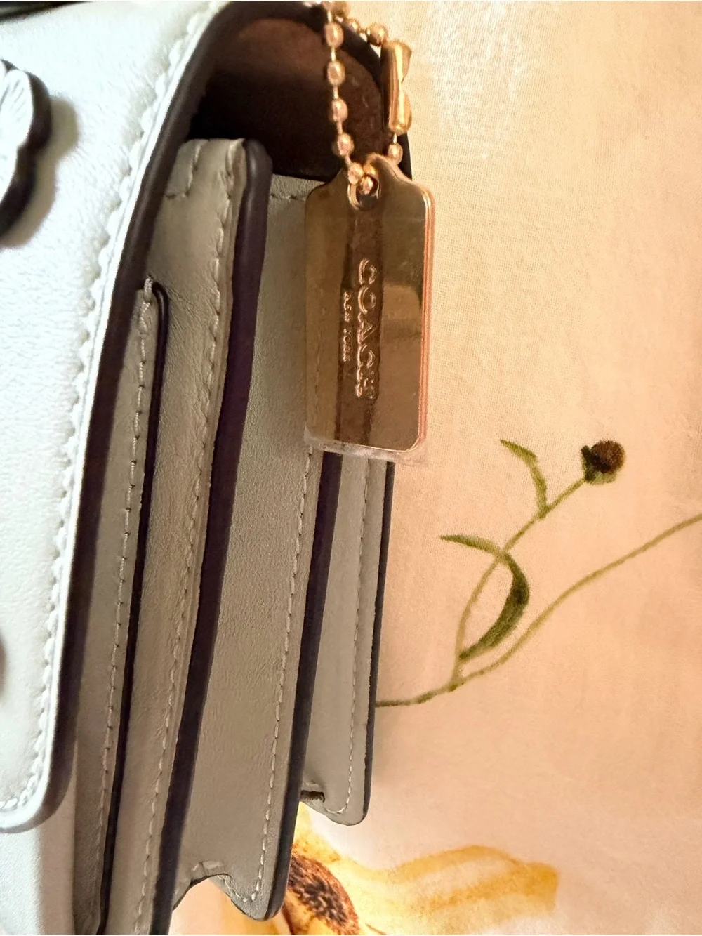 Coach | Bags | Coach Floral Appliqu Crossbody Bag Light Mint Leather ...